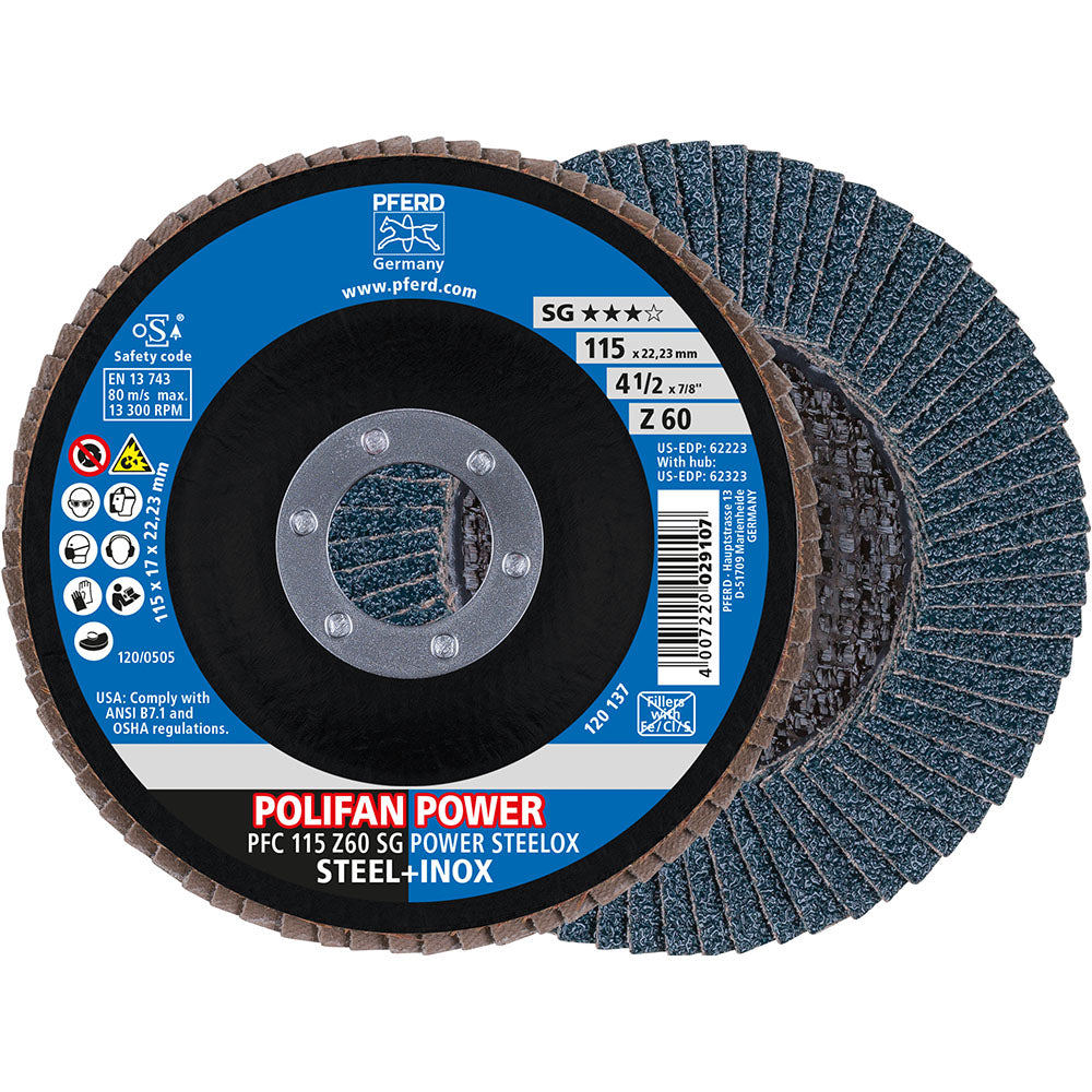 PFERD SG POWER POLIFAN Flap Disc 115mm Grit 60 – PFERD South Africa
