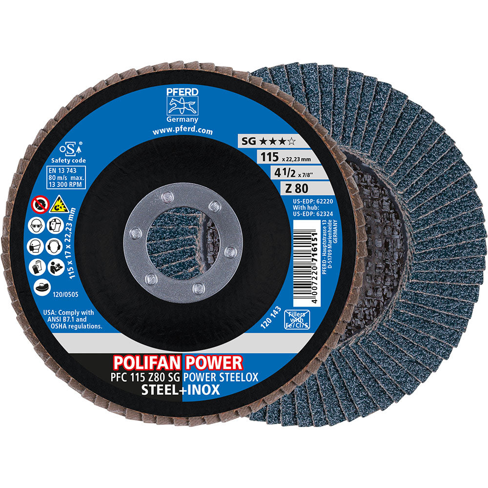 PFERD SG POWER POLIFAN Flap Disc 115mm Grit 80 – PFERD South Africa