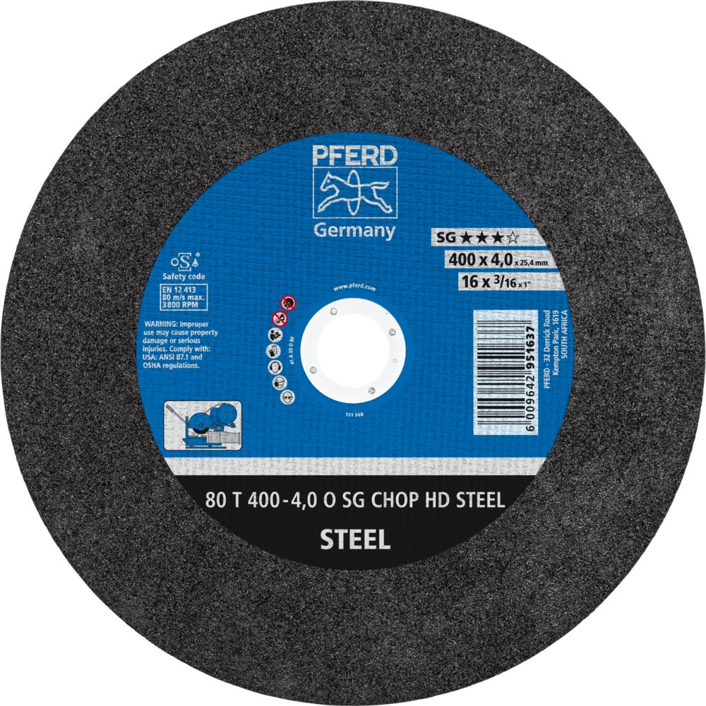 PFERD Cutting Disc 400mm x 4.0mm O SG CHOP HD STEEL – PFERD South Africa