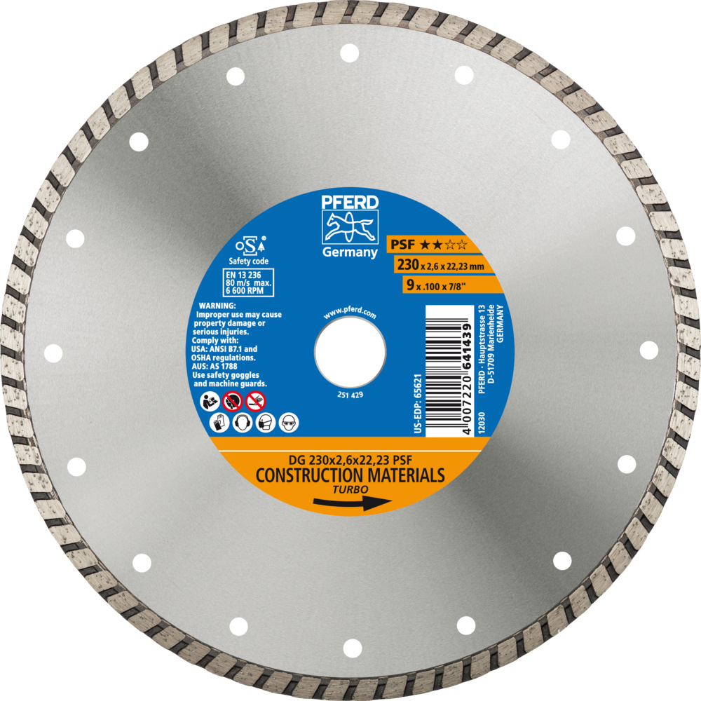 PFERD 230mm Diamond Cutting Blade -Continuous Rim( Turbo) – PFERD South ...