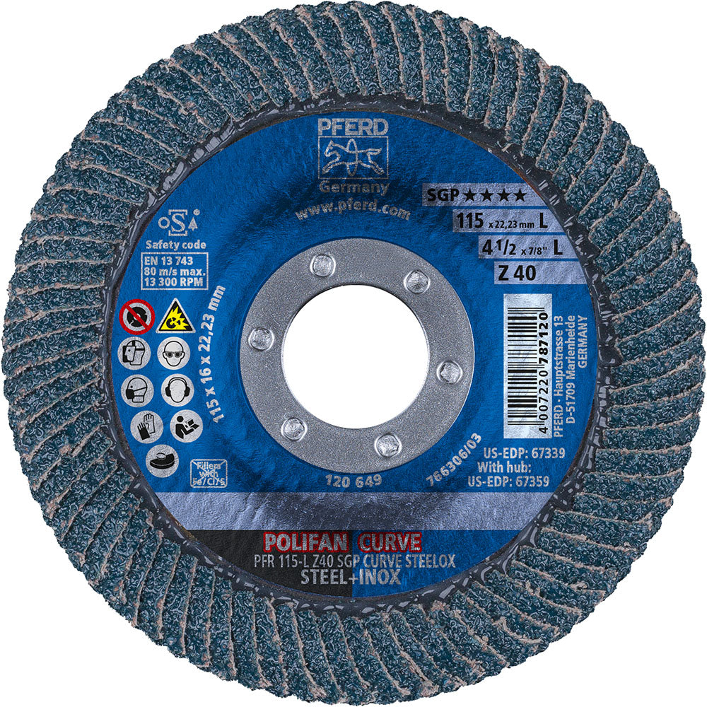 PFERD POLIFAN CURVE 115mm x 40 Grit – L (8mm) – PFERD South Africa