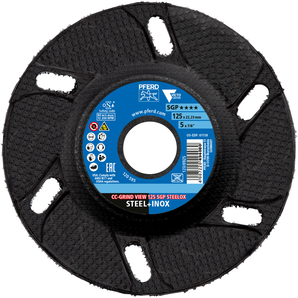 PFERD CC-GRIND VIEW Grinding Disc 125mm SGP STEELOX – PFERD South Africa